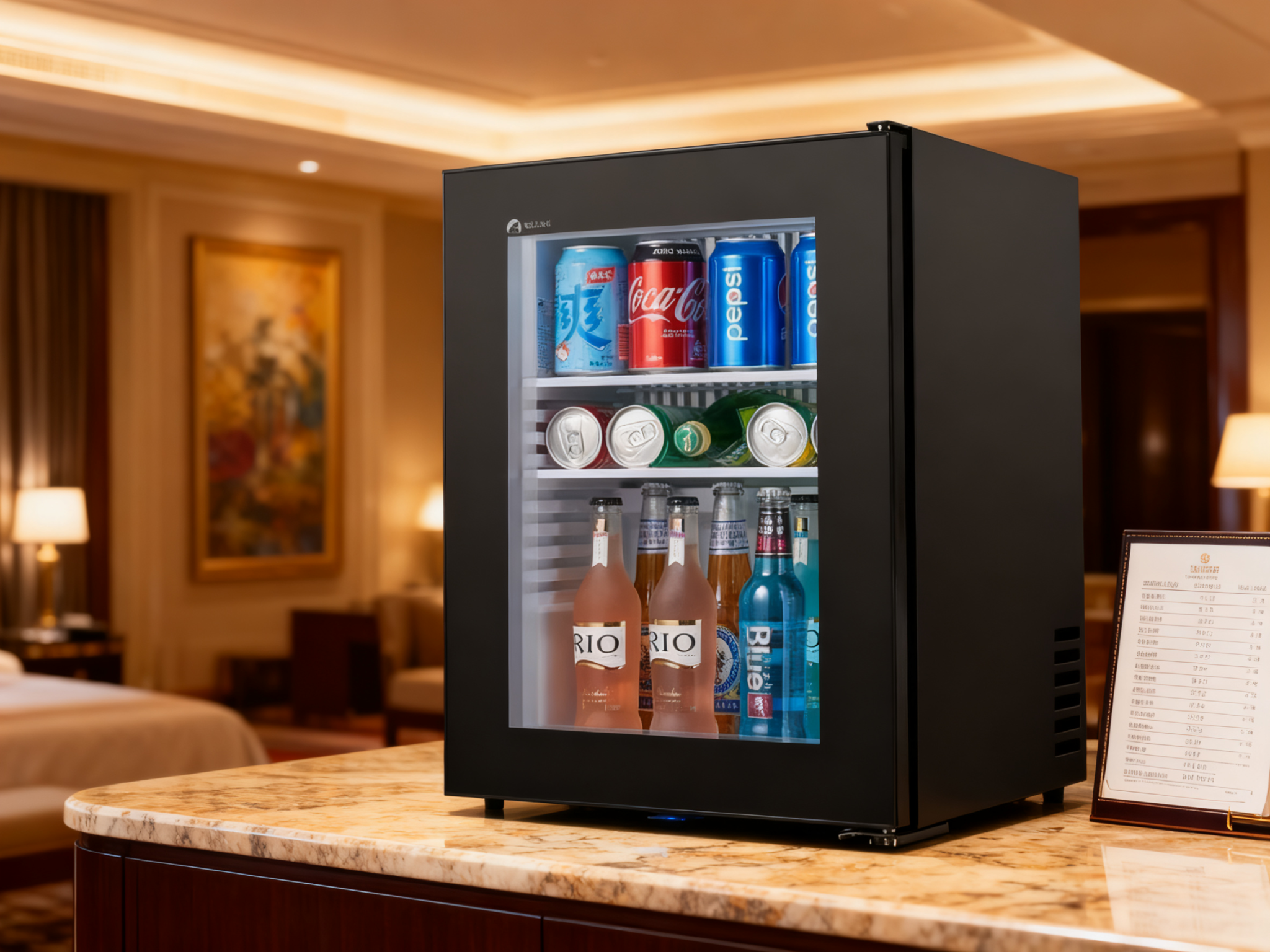 Design the Perfect Guest Room with a Modern Glass Door Fridge - Wellway