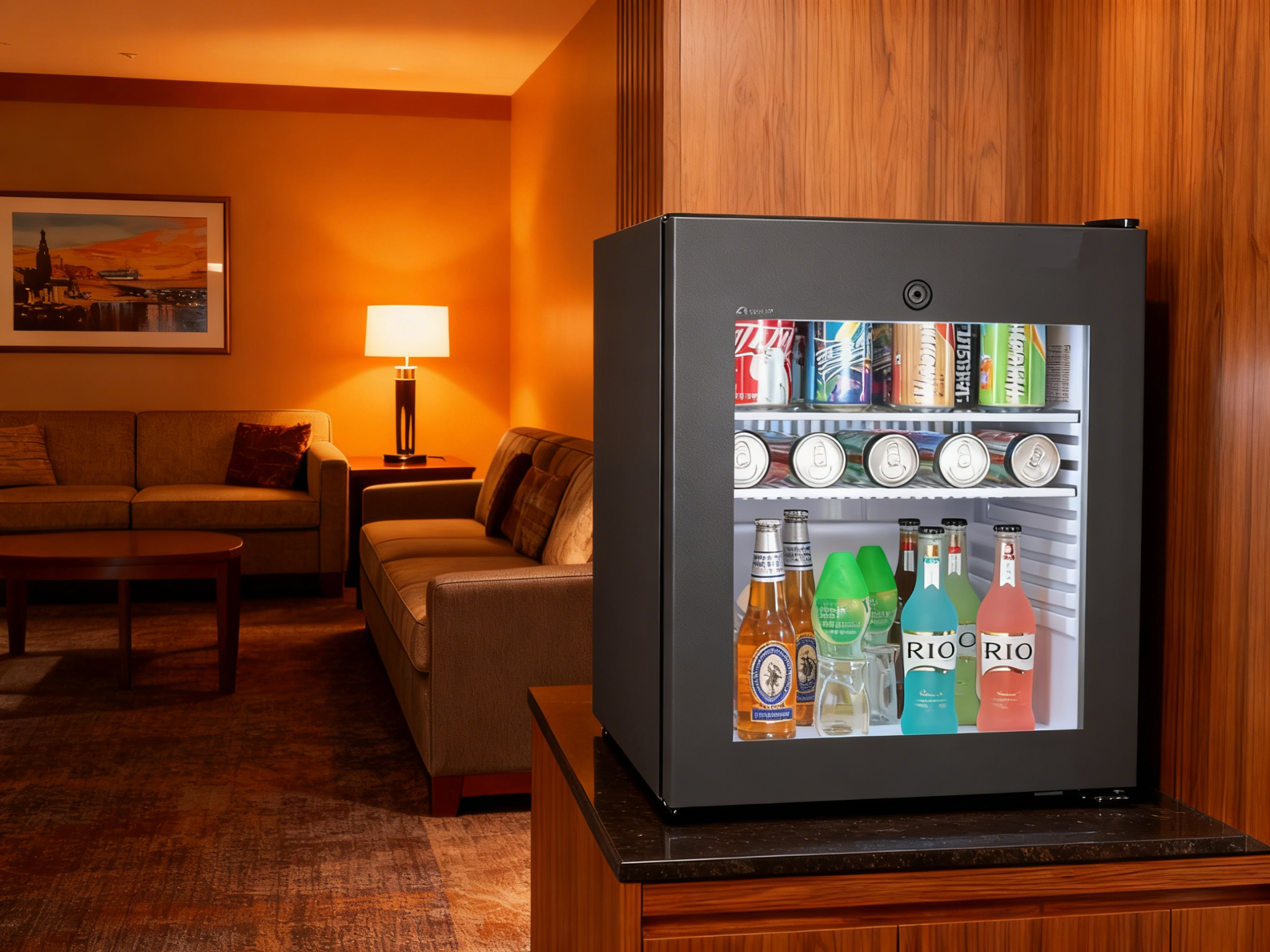 Stylish Storage with a Refrigerator with Glass Door - Wellway